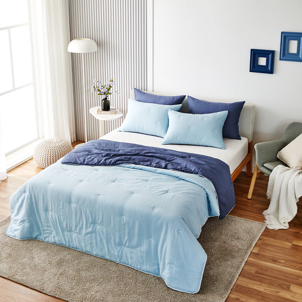 Milky Tencel™ Modal Comforter Set - Blue/Navy