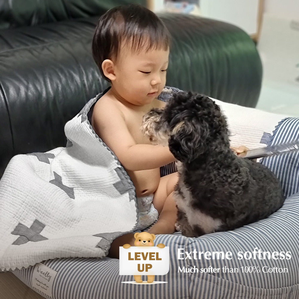 Triple Layer Modal Baby Blanket in Grey