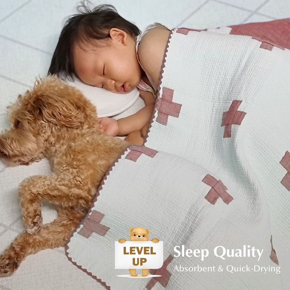 Triple Layer Modal Baby Blanket in Pink