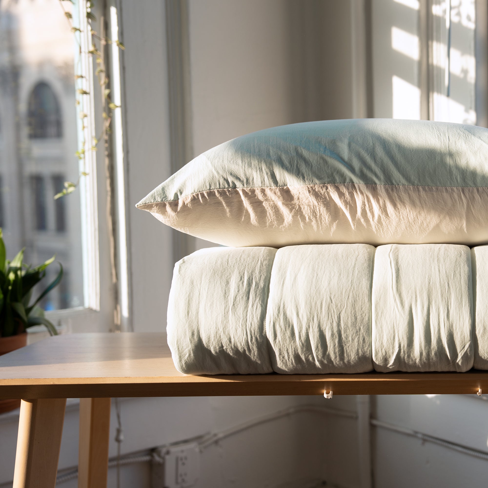 Semi-Microfiber Marshmallow Comforter - Mint